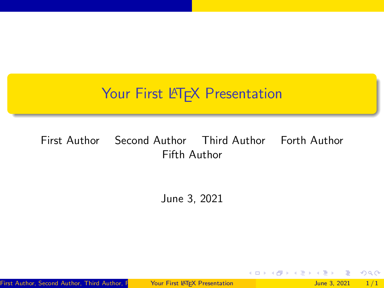 Your First LaTeX Presentation–Title Page – LaTeX Presentations