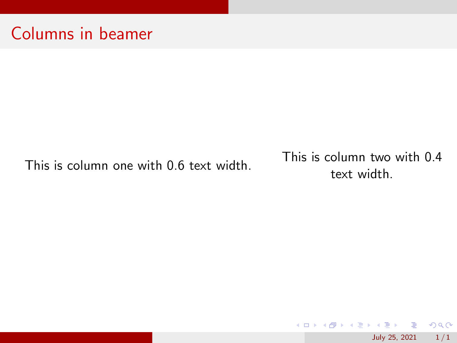 Create and Customize Columns in Beamer - LaTeX Beamer