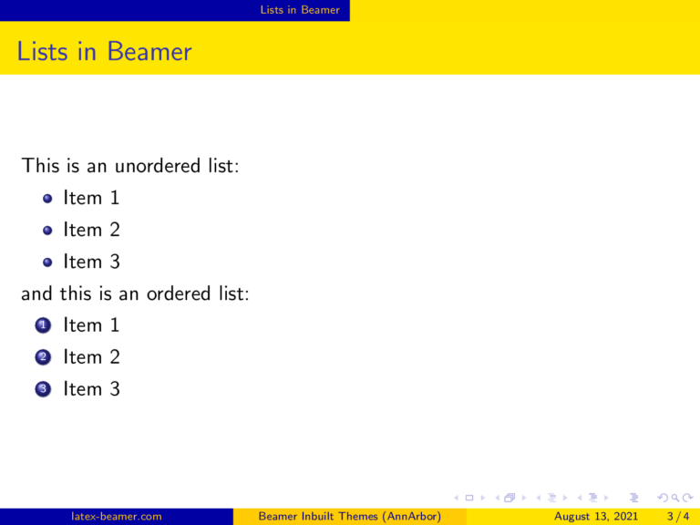 Beamer Themes - Full List - LaTeX Beamer