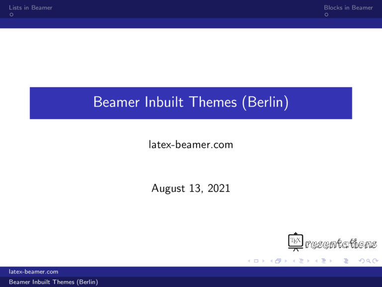 Beamer Themes - Full List - LaTeX Beamer
