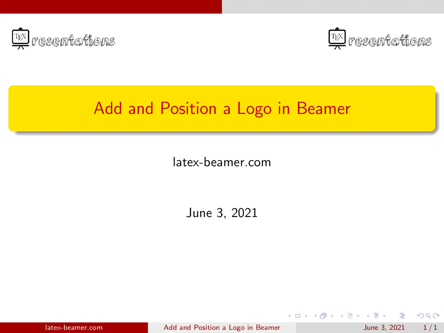 Add And Position A Logo In Beamer LaTeX Beamer